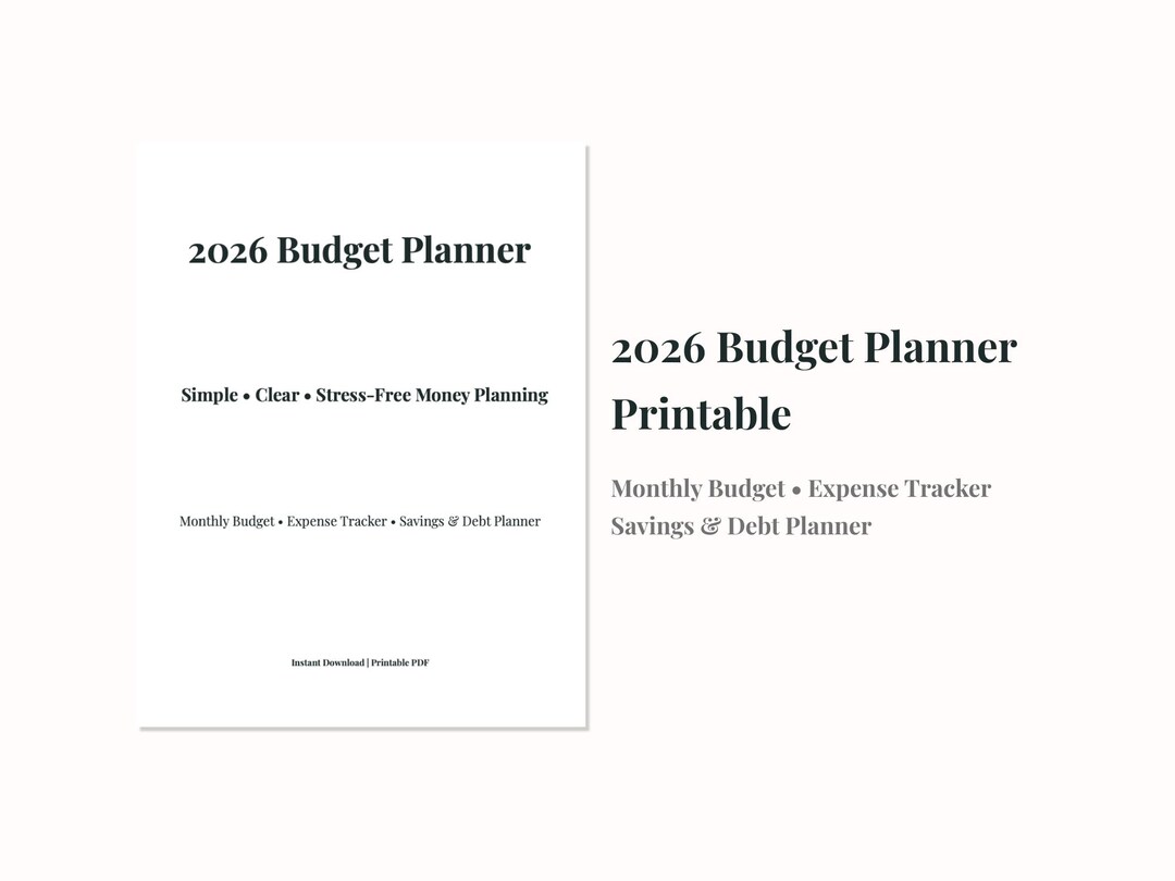 2026 Budget Planner Printable | Monthly Budget, Expense, Savings and ...