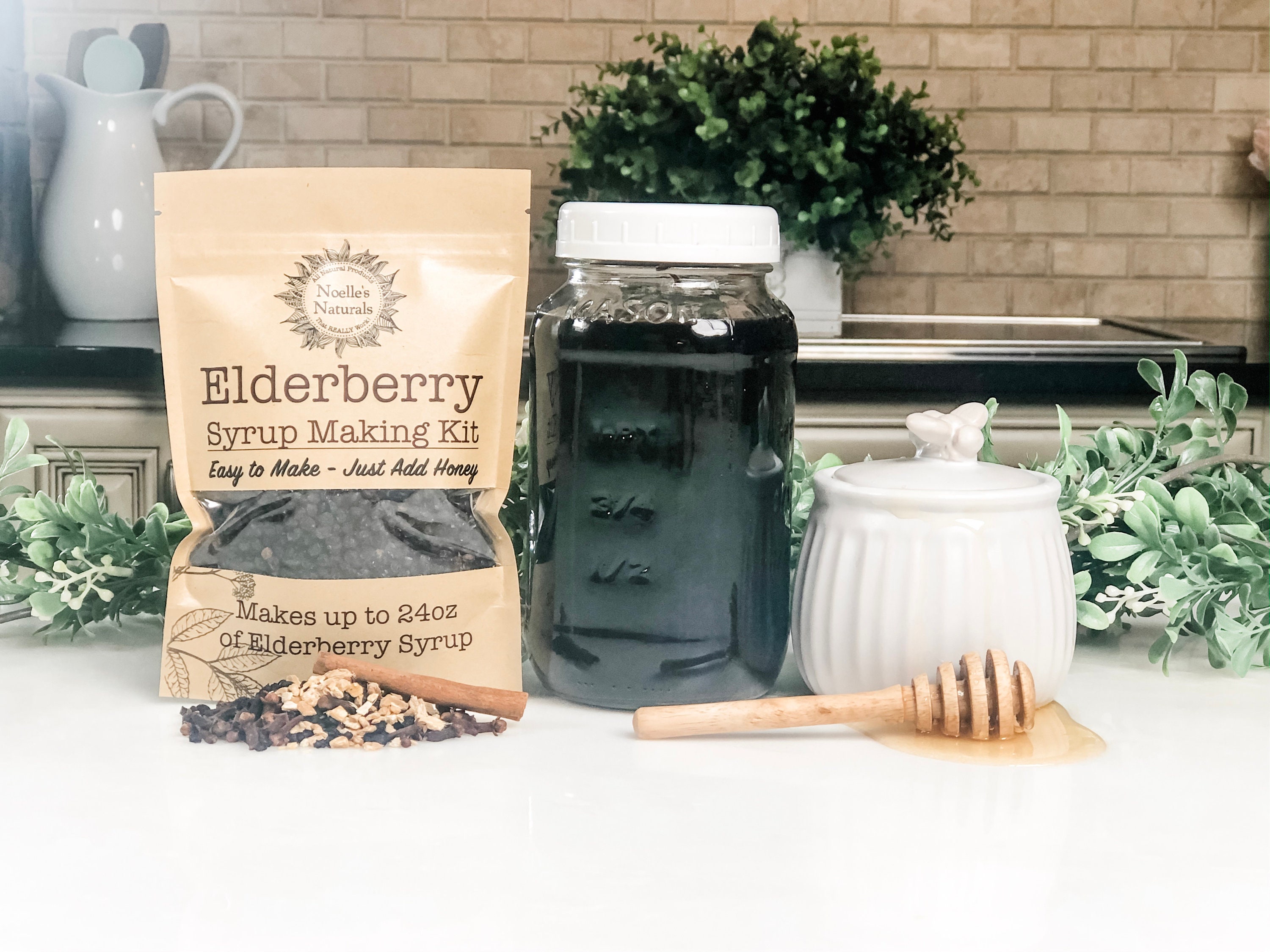 Organic Elderberry Syrup DIY Kit Makes 24oz Natural Immune - Etsy