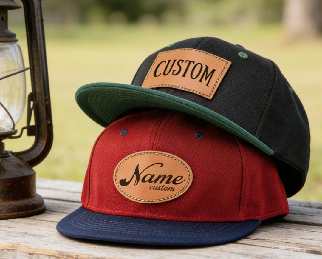 Custom Leather Patch Hat, Personalized Business Logo, Adult Cap, Custom ...