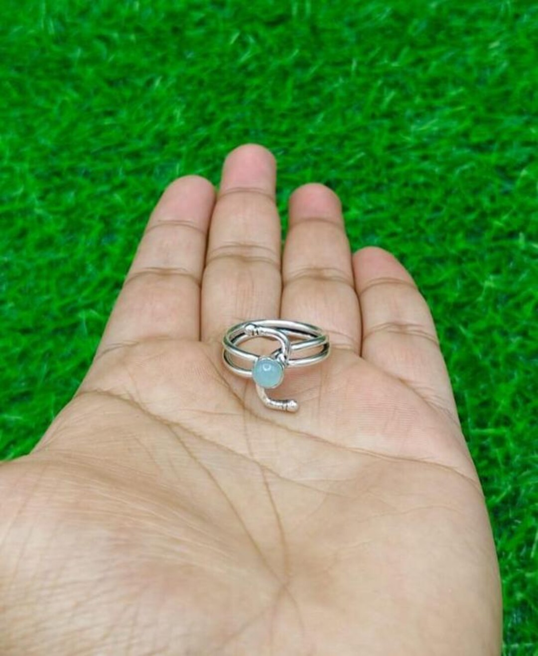 Buy Boho Light Blue Stone Ring – Handmade Sterling Silver Ring for ...