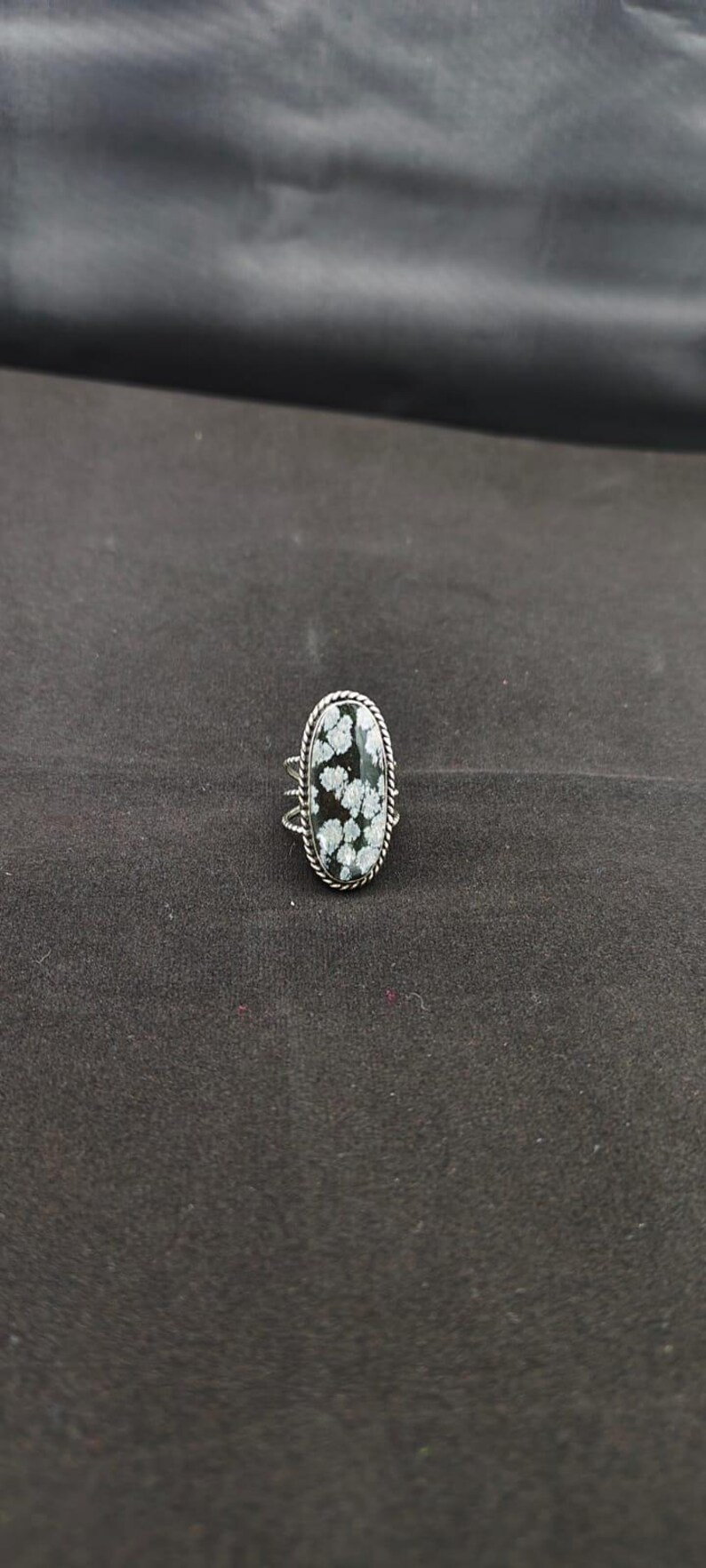 Buy Handmade Sterling Silver Snowflake Obsidian Ring – Rope Edge ...