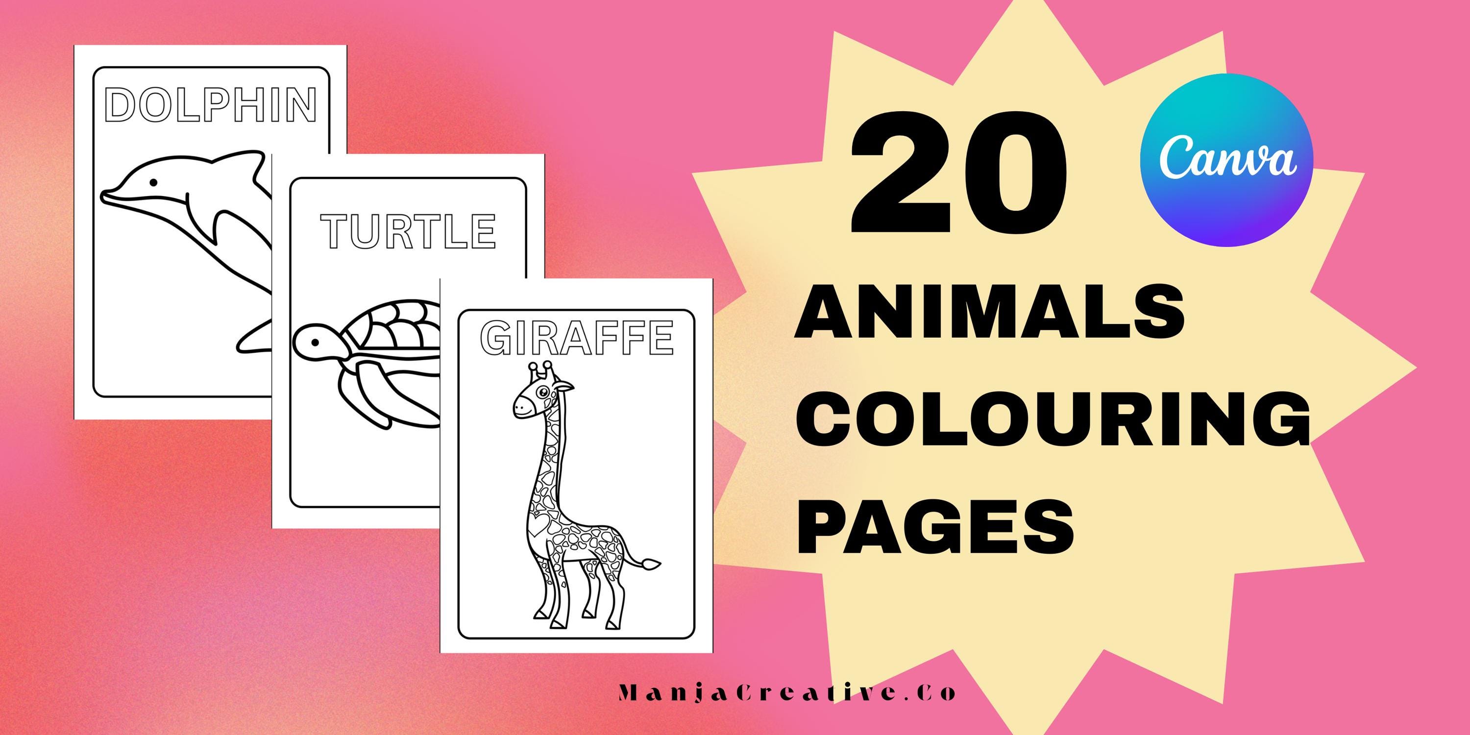 20 Printable Kids Animal Coloring Activities (PDF for Preschool) - Etsy