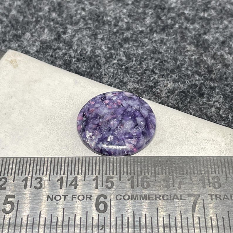 Rare Lapidolite Mica AKA Lithium Mica Gemstone, Round Cabochon,24x4mm ...