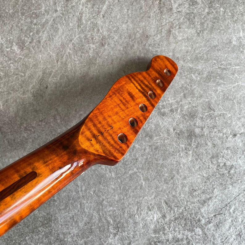 Telecaster Tiger Flame Maple Guitar Neck – 22-fret, Roasted Finish - Etsy