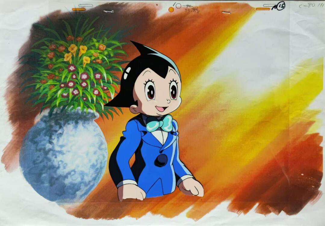 Rare 1980 Astro Boy Production Cel With Matching Original Background ...