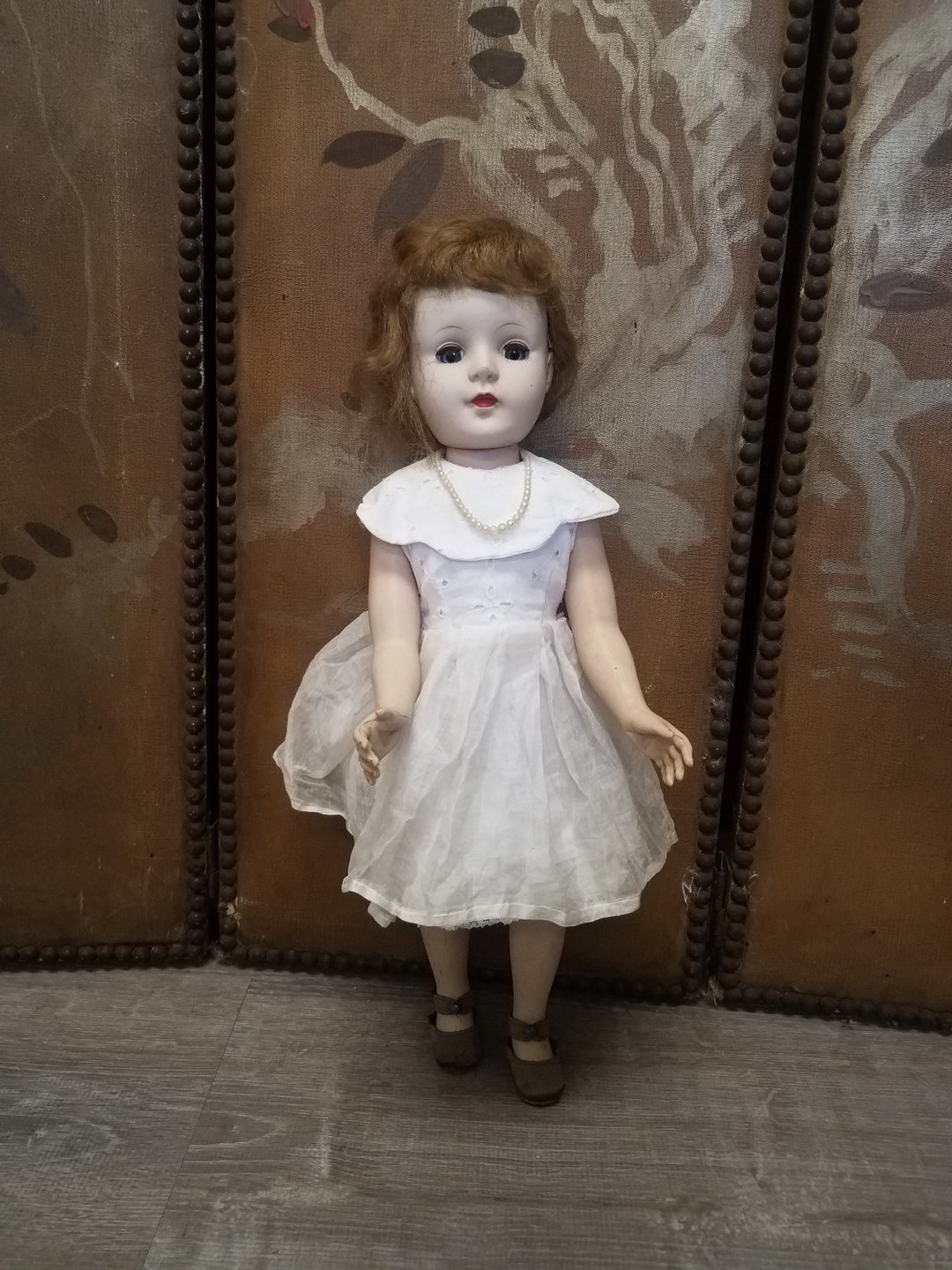 1950s Walking Doll, Open and Closing Eyes. Wearing a Little Pearl ...