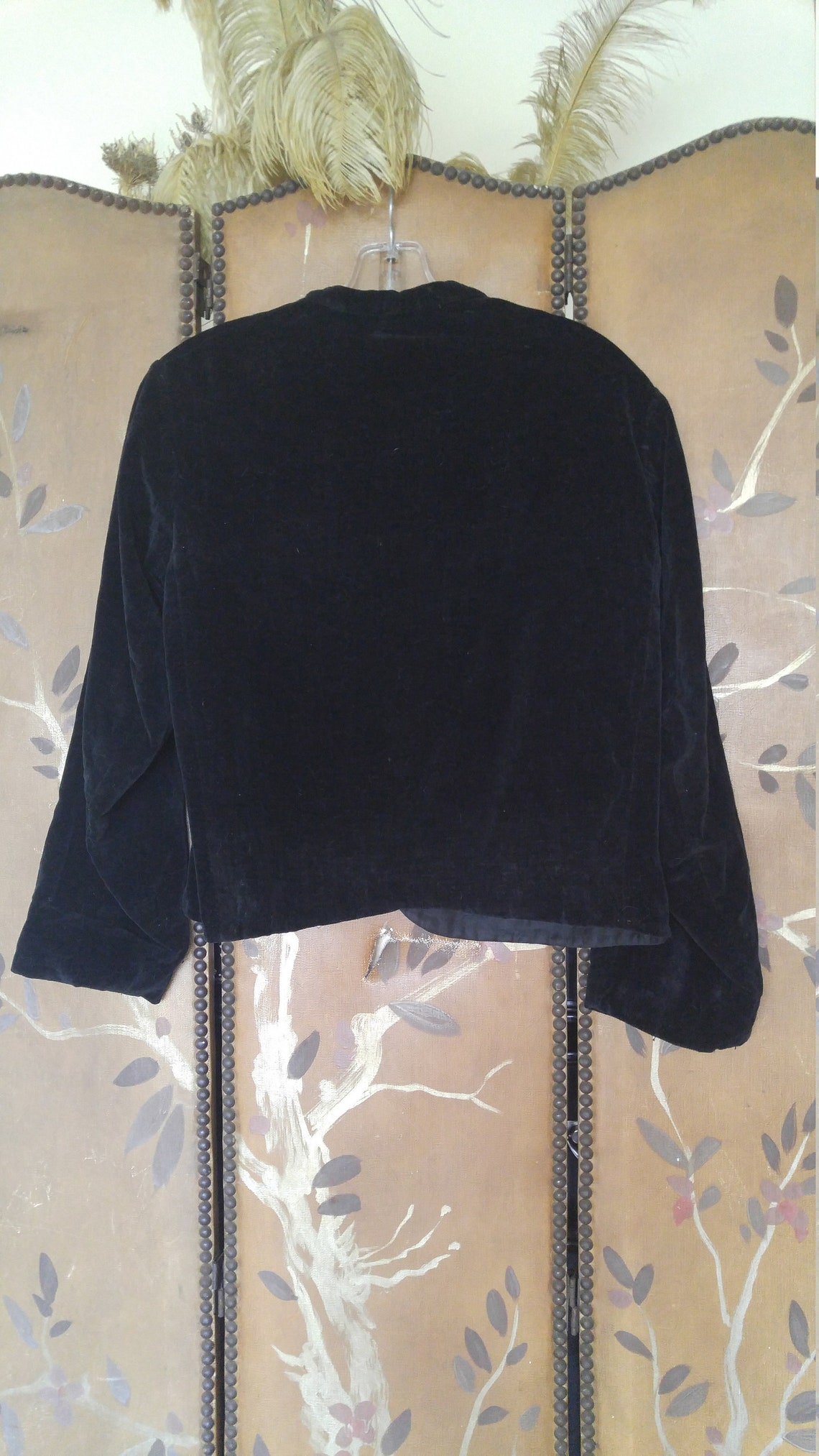 SALE!! 50's Black Velvet Crop Jacket - Etsy