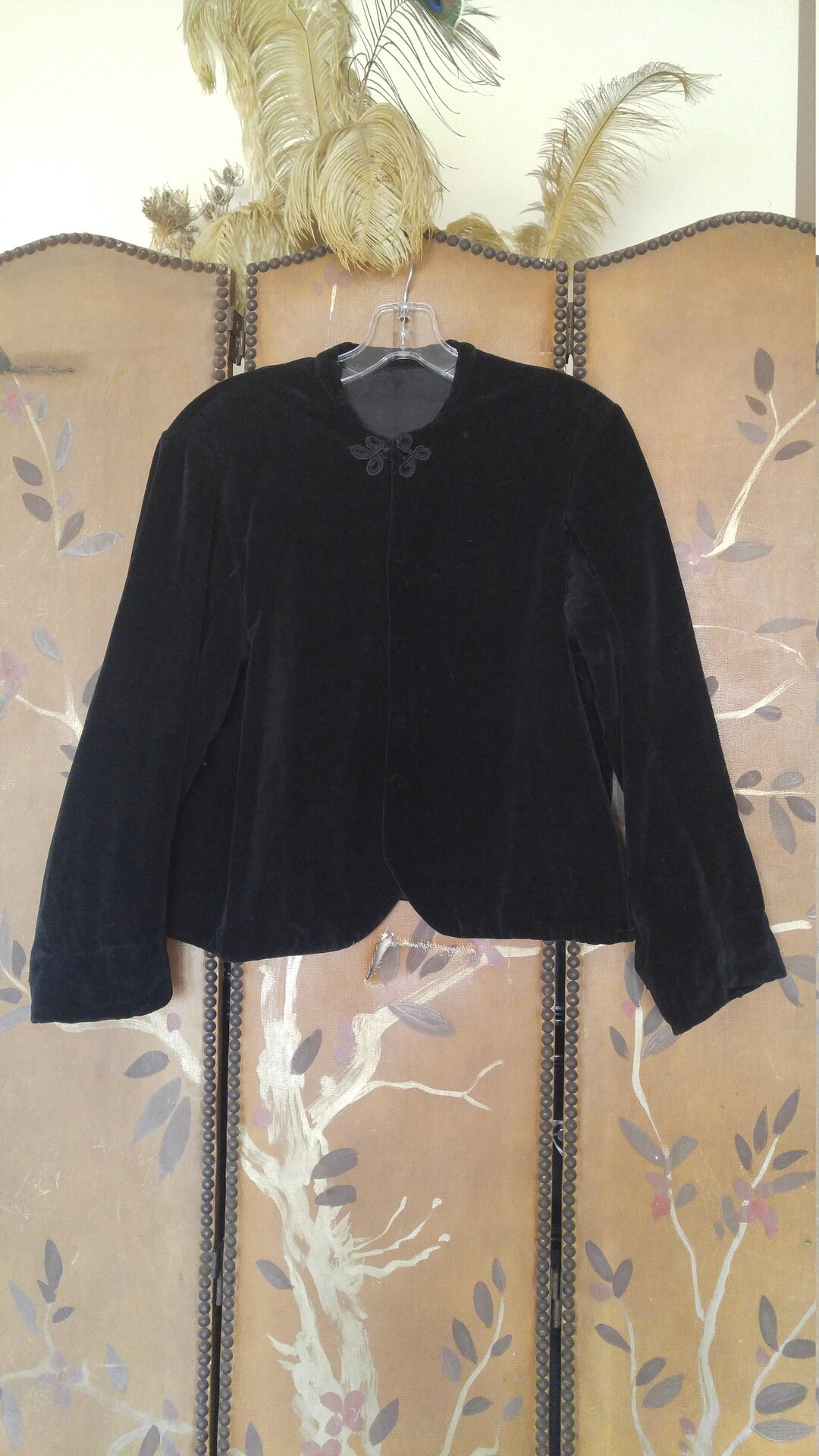 SALE!! 50's Black Velvet Crop Jacket - Etsy