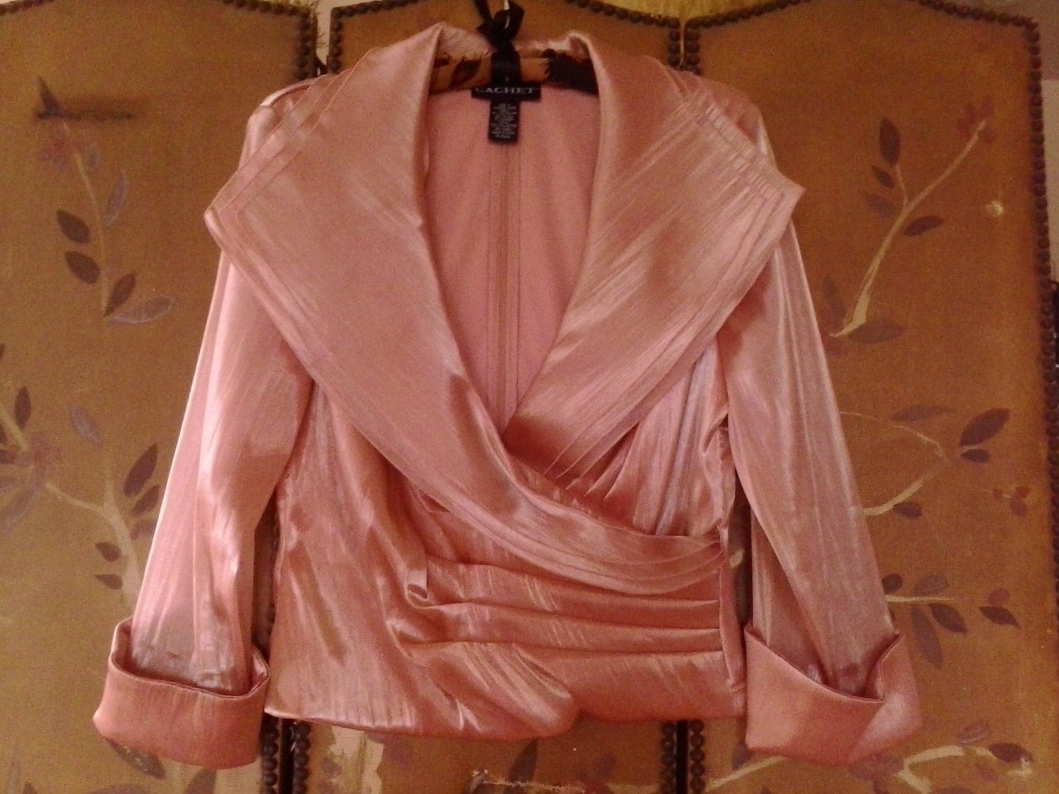 90s Cachet Rose Pink Silky Crop Crossover Jacket - Etsy