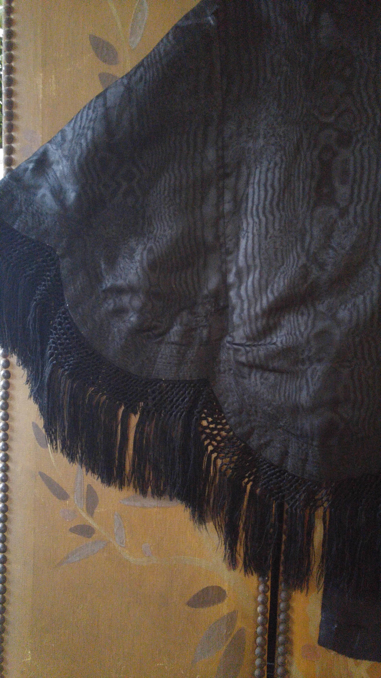 Victorian Black Brocade Embroidered Fringed Cape - Etsy