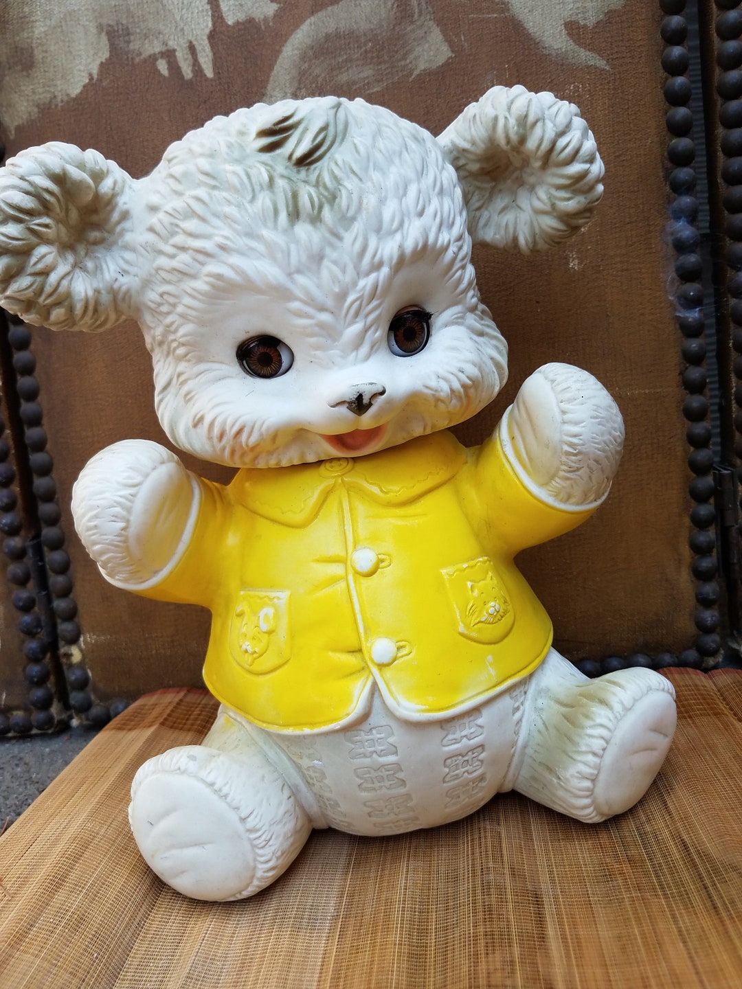 60s Edward Mobley Squeaky Rubber Bear With Opening and Closing Eyes in ...