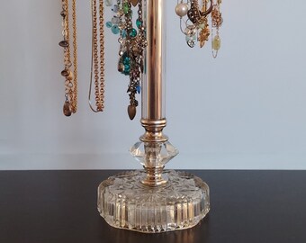 Vintage Glass Lamp Stand - Etsy