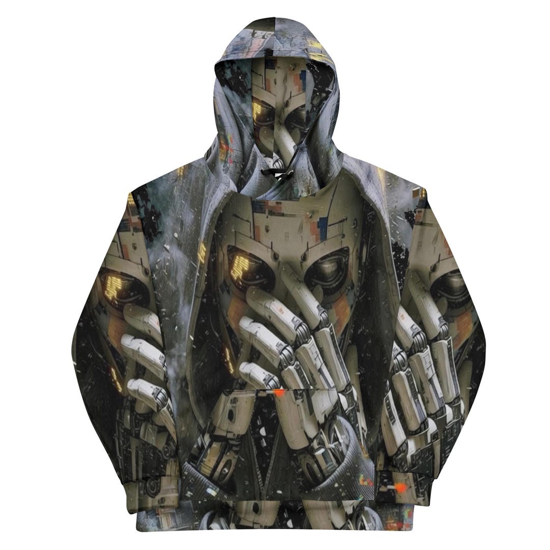 Glitchy Bot Limited Edition Cotton Hoodie - Etsy