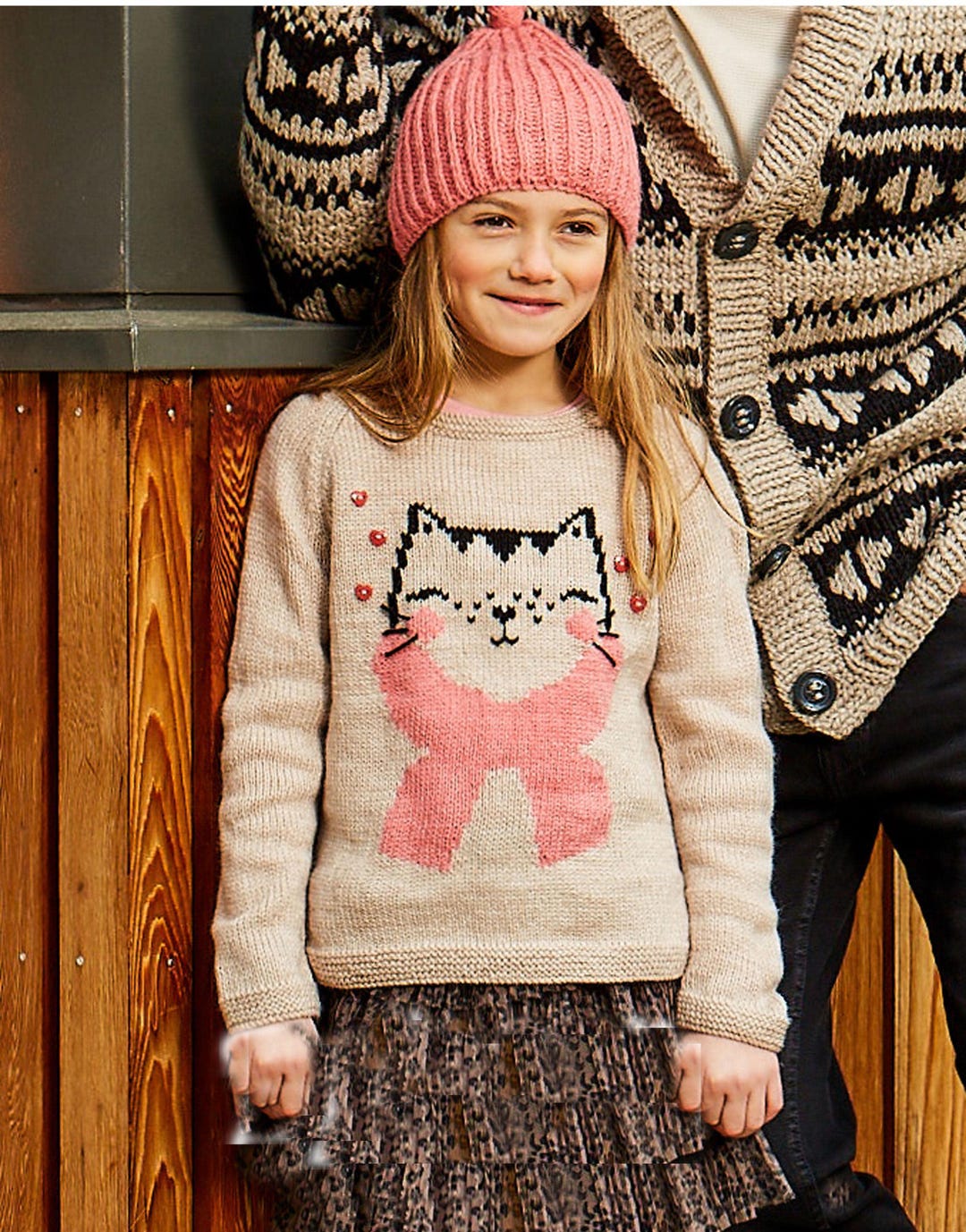 Girls' Cat Sweater Knitting Pattern: Intarsia Design (pdf Download) 4 ...