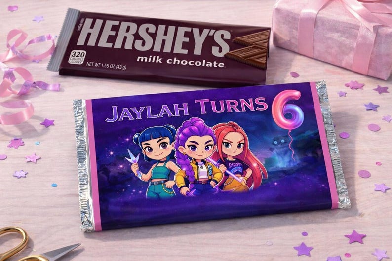 Editable Huntrix Candy Bar Wrapper, Custom Name Age Birthday (digital ...