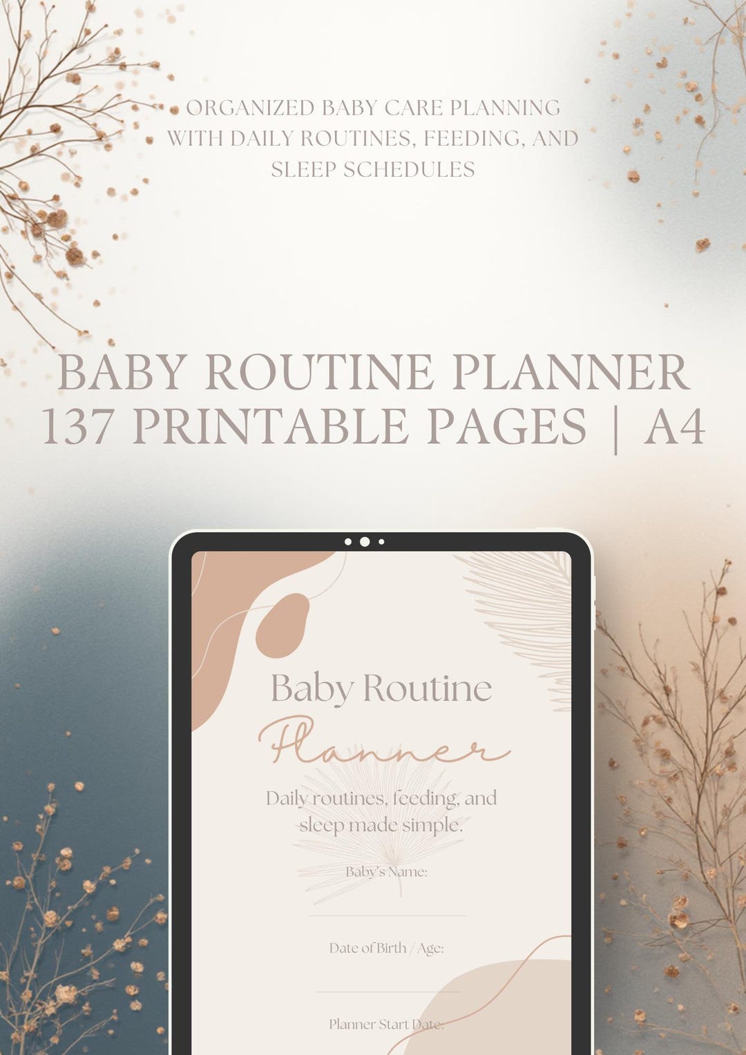 Baby Routine Planner Printable | Daily Baby Schedule Tracker | Newborn ...