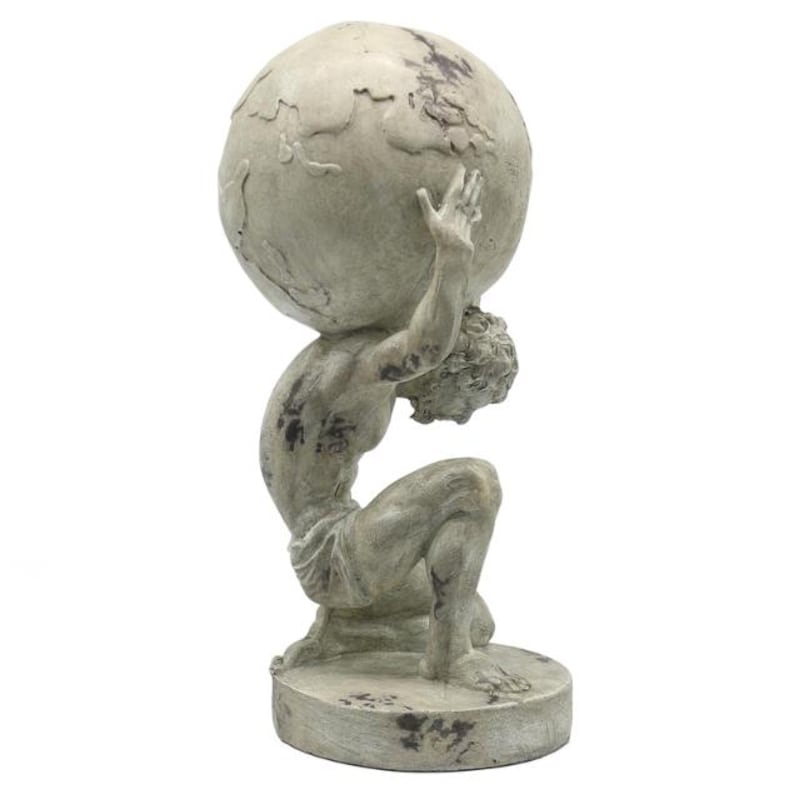 Atlas Statue Holding World Sculpture, Greek Mythology Resin Figurine ...