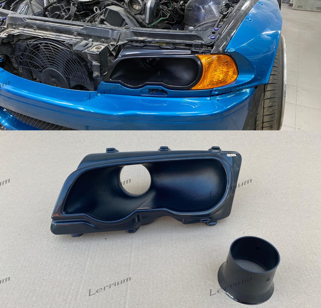 BMW E46 Headlight Duct 3" Cold Air Intake Left Side Pre Facelift 99-02 ...