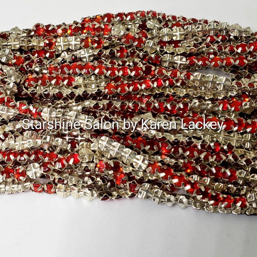 Vintage Sew on Rhinestones Chaton-roses Montees Red 144 - Etsy