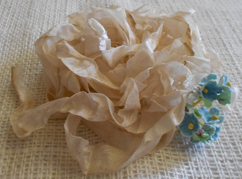 Hand Dyed Seam Binding Ribbon Tea Dyed Antiqued Aged Distressed 15 ...