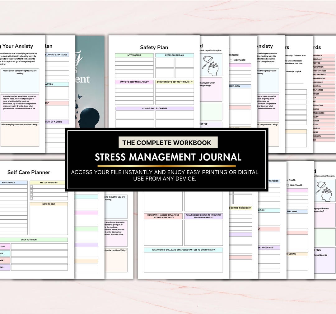 Stress Management Journal, Guided Self-care and Mindfulness Planner for ...