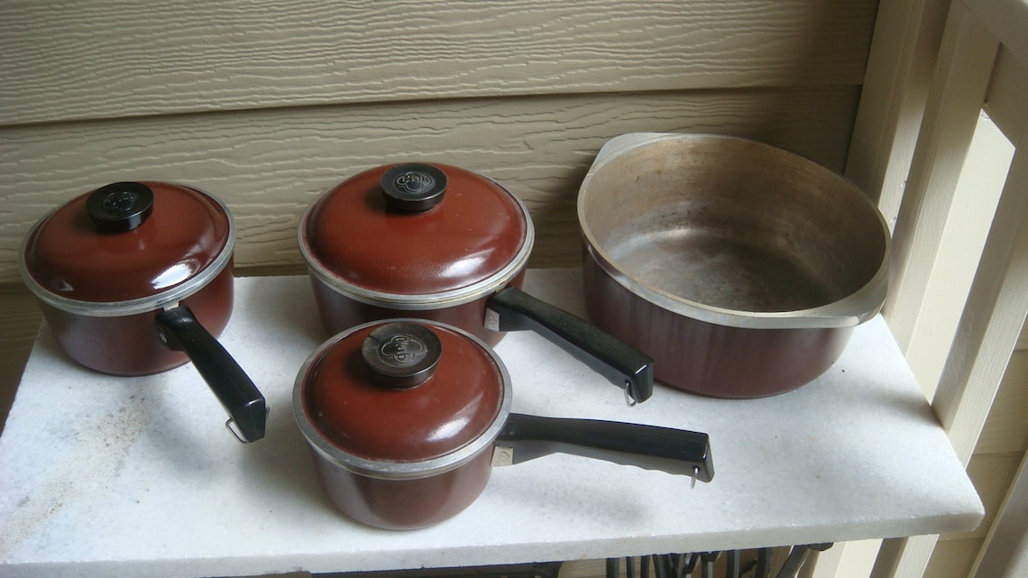 Vintage 7pc Club Aluminum Cookware In Brown | Etsy