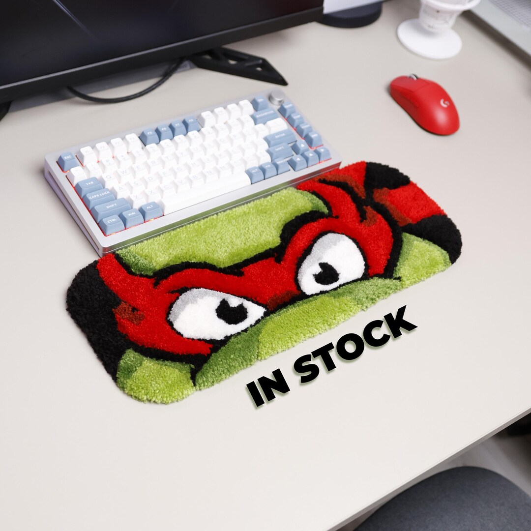 Ninja Tufted Keyboard Rug, Custom Desk Mat, Gaming Decor, Wrist Rest ...