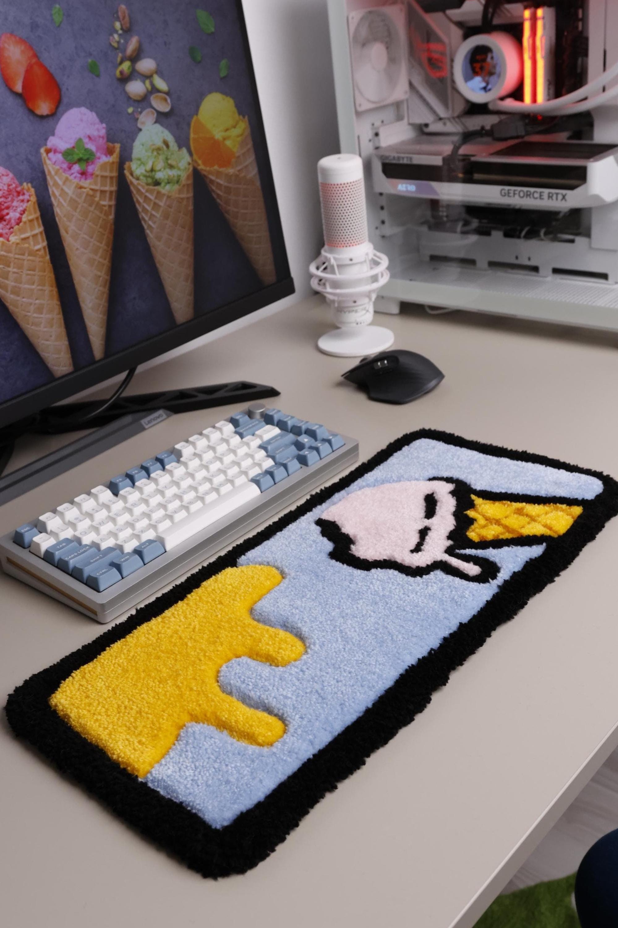 Custom Tufted Keyboard Rug – Handmade Gaming Desk Mat, Custom Wrist Pad ...