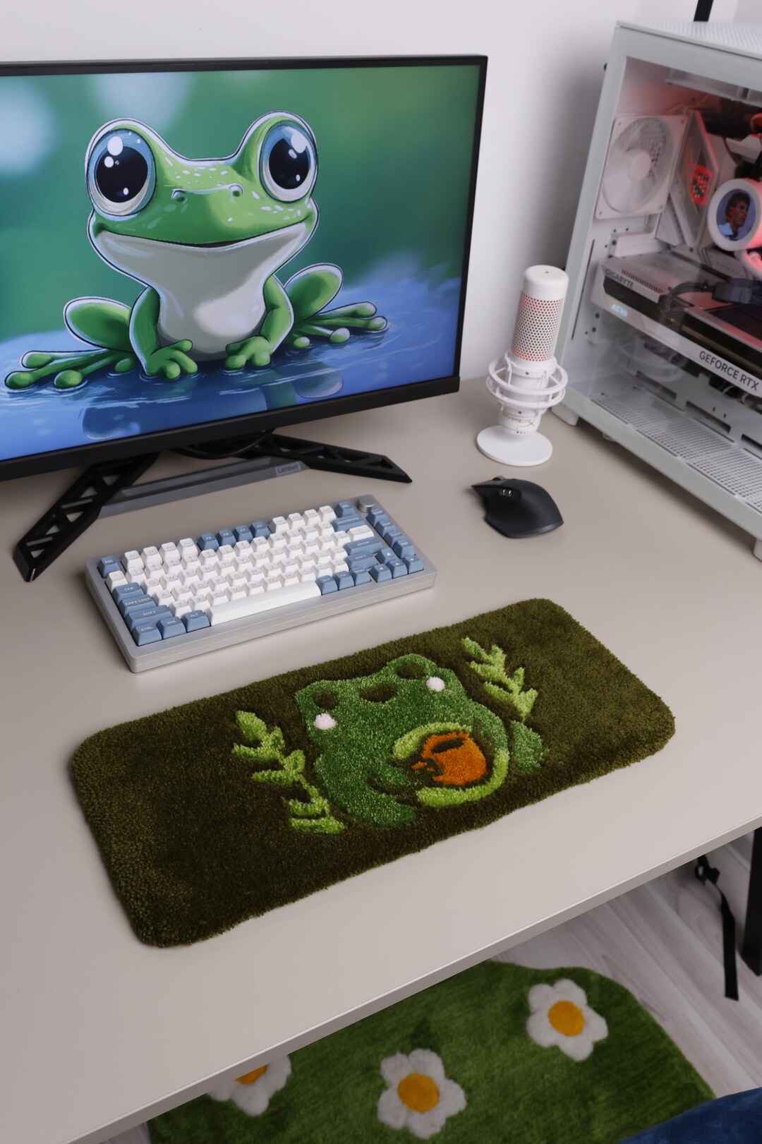 Handmade Tufted Desk Rug, Custom Keyboard Mat, Gaming Desk Decor, Wrist ...