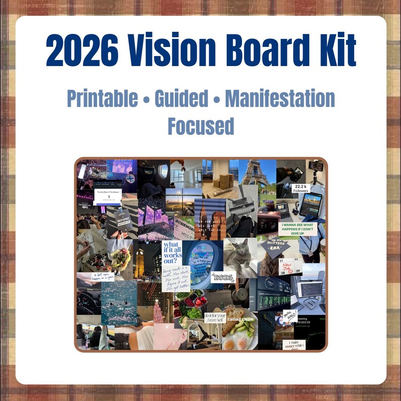 2026 Vision Board Kit Printable | Guided Manifestation & Goal Setting ...