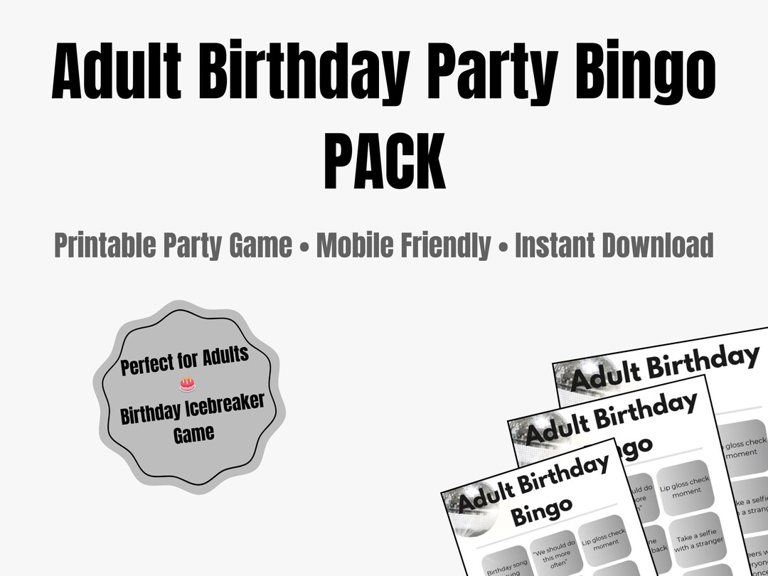 Adult Birthday Party Game | 30th & 40th Celebration | Night Out Party ...