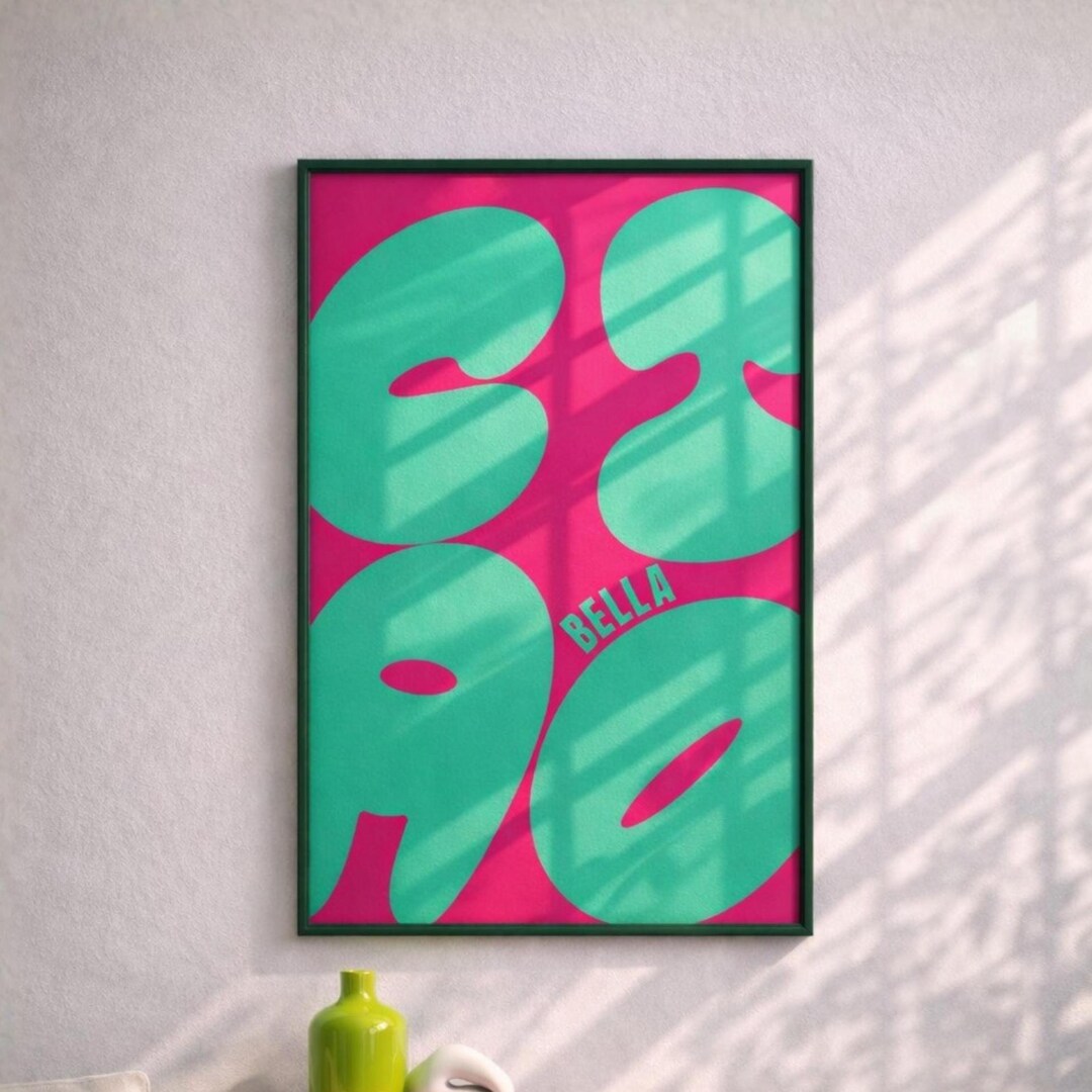 Caio Bella Typography Poster, Abstract Color Print, Modern Wall Decor ...