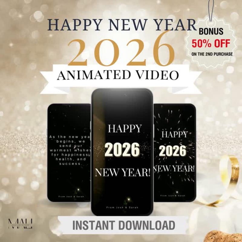 New Year 2026 E Card - Etsy UK