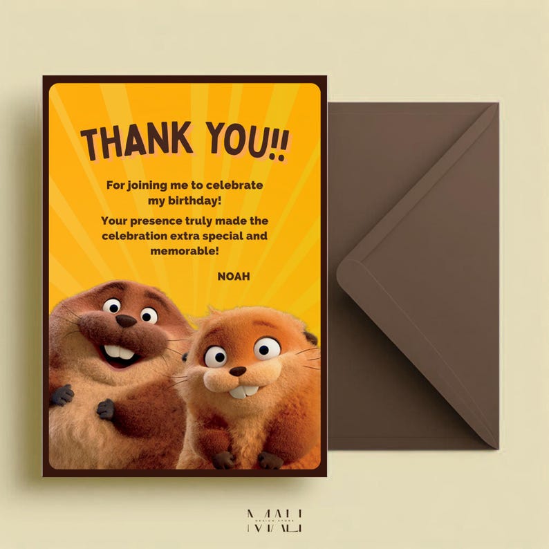 Editable Beaver Birthday Invitation – Kids Woodland Party (digital ...