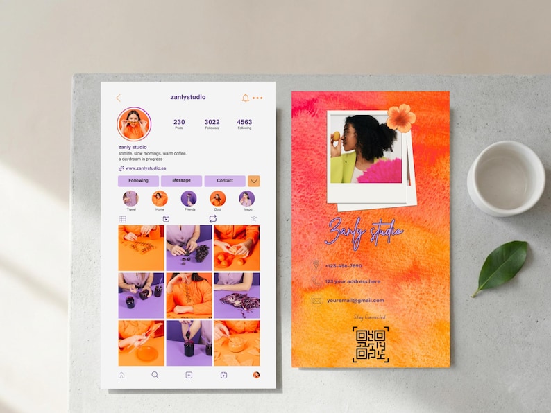 Instagram Profile Mockup Canva Template, Editable IG Dashboard Preview ...