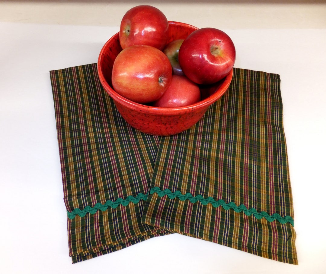 Green Italian Farmhouse Kitchen Dish Towel Set ~ Set of 2 - Etsy