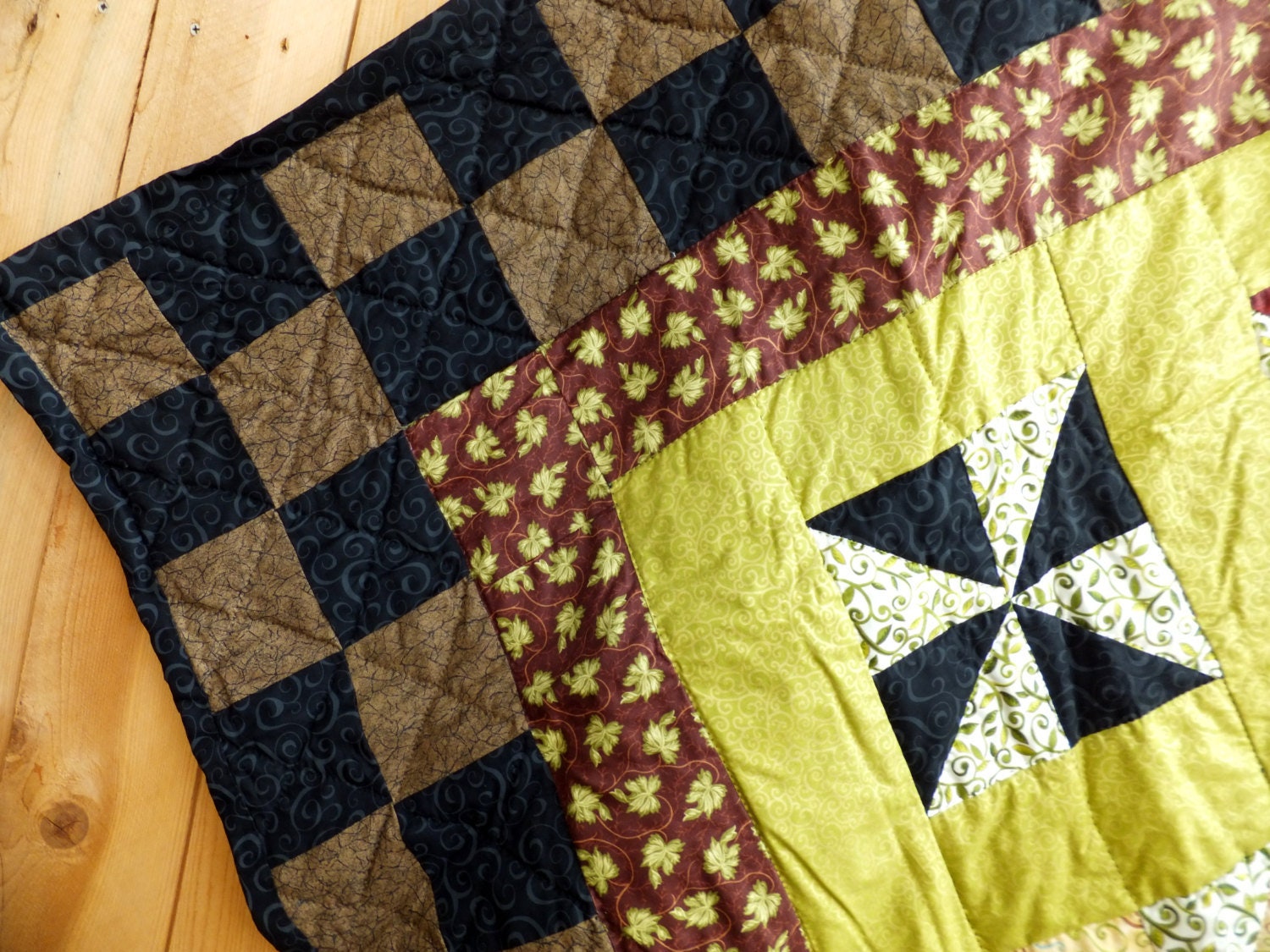 Quilt Prairie Wheat Pinwheels Hand Quilted Piecework Blanket - Etsy.de