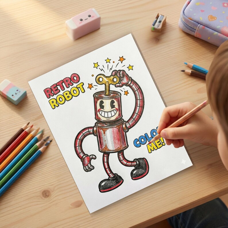 Retro Cartoon Coloring Pages for Kids – Printable Vintage Characters ...