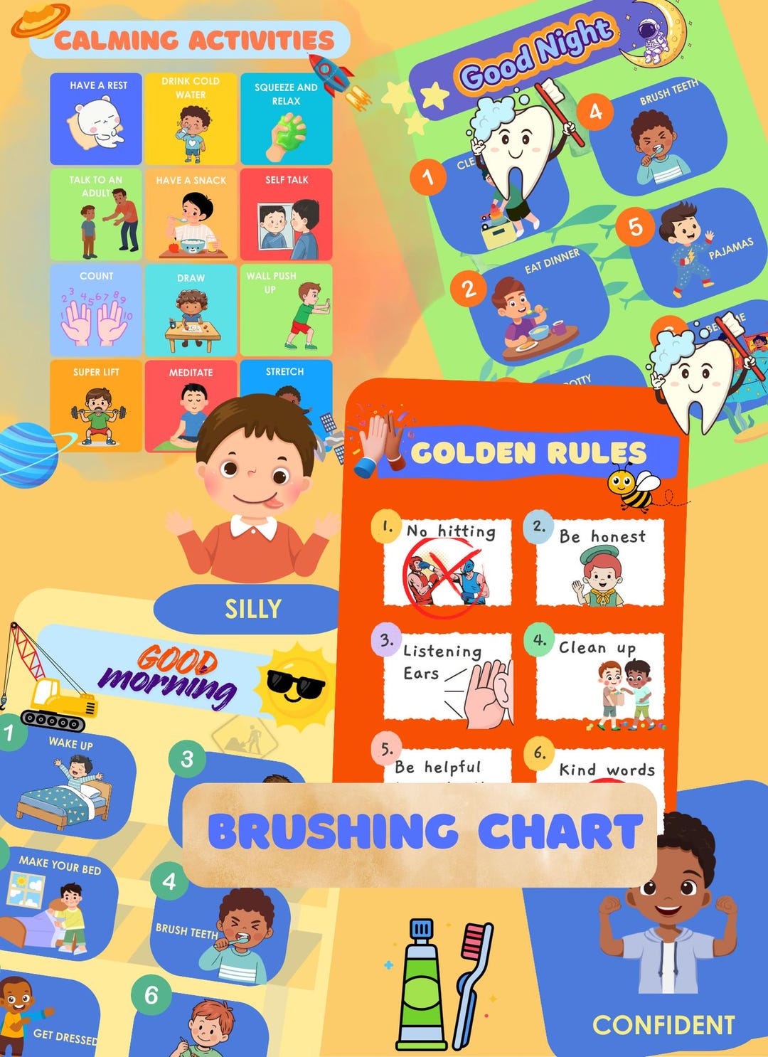 Boy Routine and Emotion Sheets - Etsy