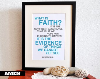 Faith. Hebrews 11:1. 8x10. DIY Printable Christian Poster. | Etsy