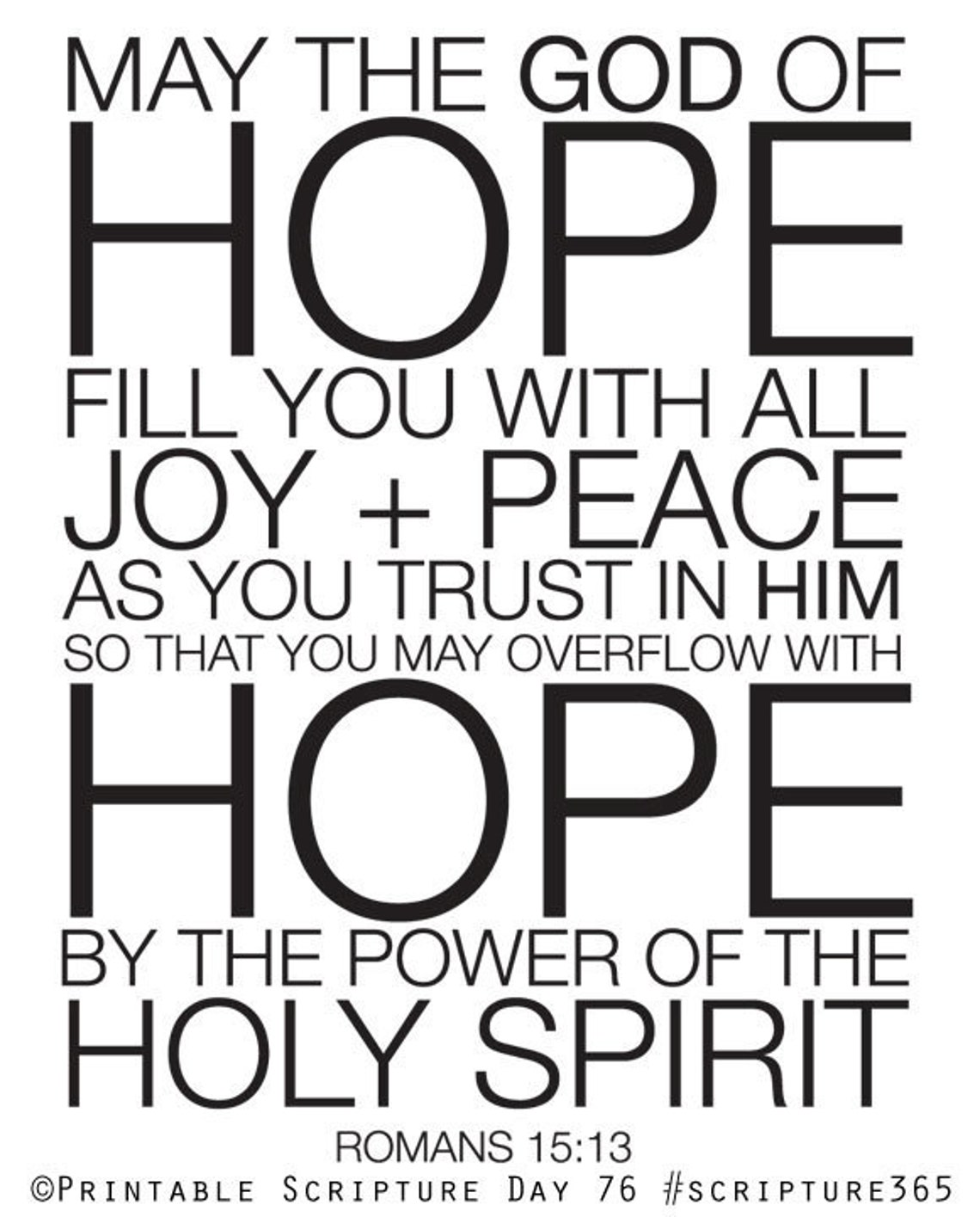 Overflow With Hope. Romans 15:13. DIY. PDF. 8x10 Printable Scripture ...