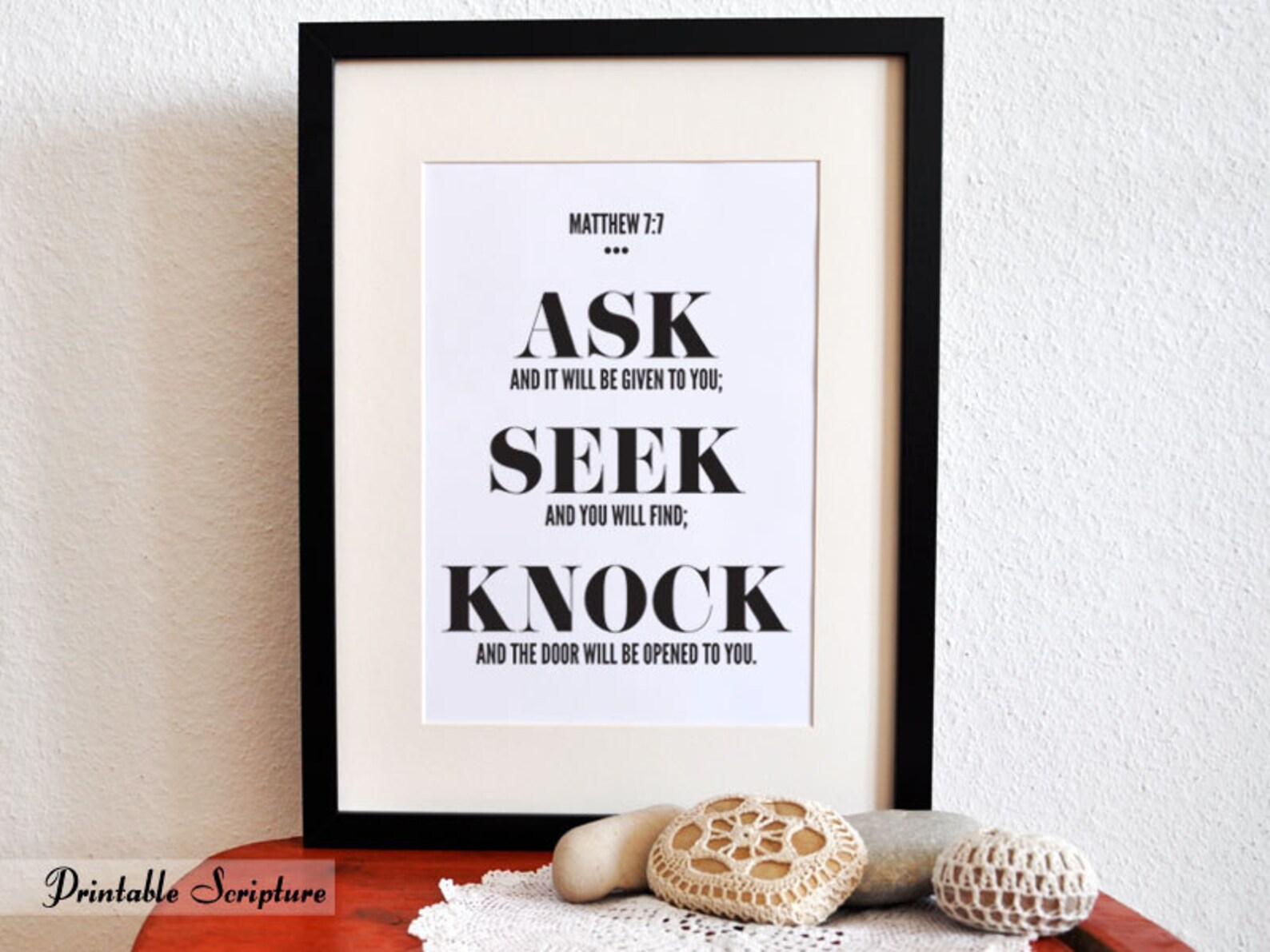 Ask. Seek. Knock. Matthew 7:7. 8x10 Printable Christian Poster.bible ...