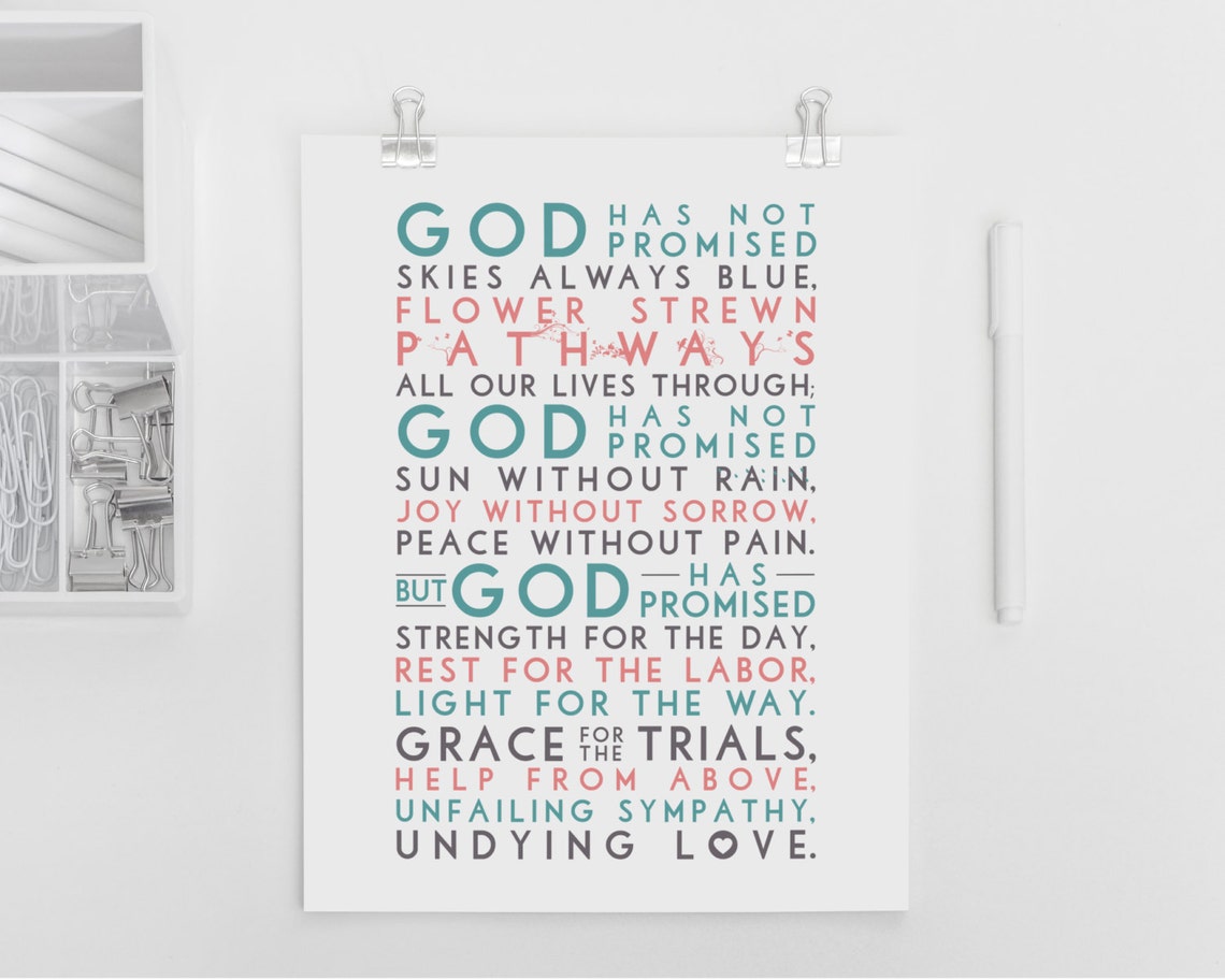 God Has Promised. Hymn. Printable Design. 11x14 to Print on A3. DIY ...