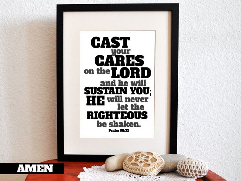 Cast Your Cares on the Lord. Psalm 55:22. 8x10in DIY Printable ...