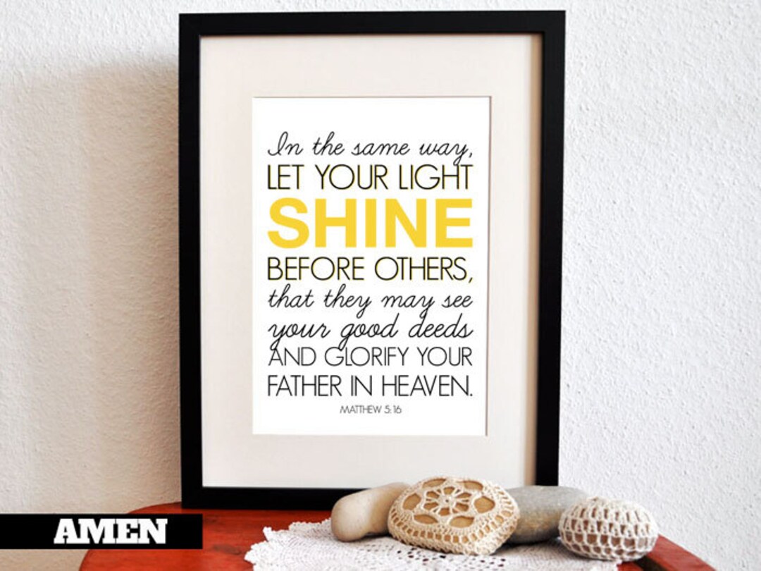 Matthew 5:16. Nursery Decor. Let Your Light Shine. 8x10 Printable ...