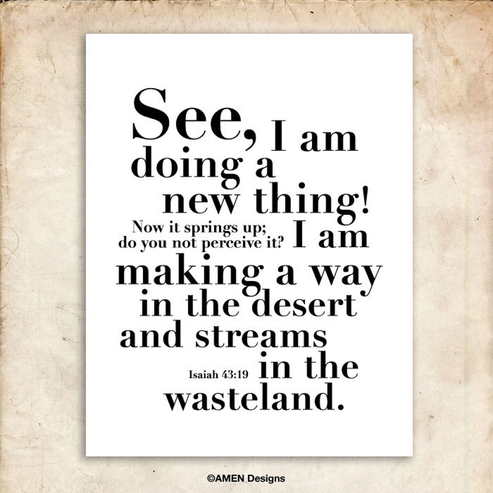 Isaiah 43:19. I Am Making a New Way. 8x10 DIY Printable Christian ...