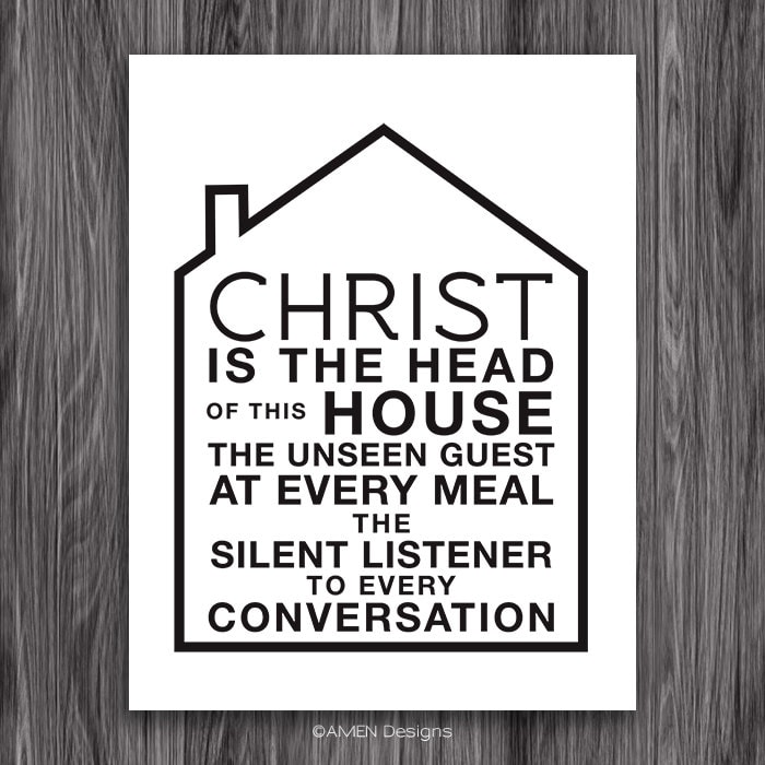 Christ is the Head of the House. Christian Home Decor. Printable Design ...