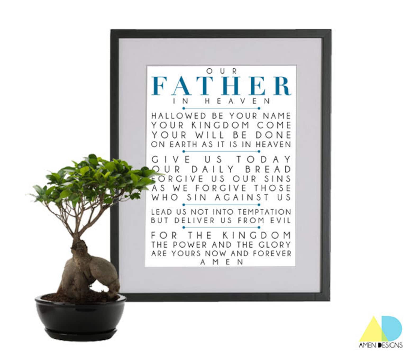 The Lord's Prayer. NIV. DIY. PDF. A3 for 11x14. Printable Scripture ...