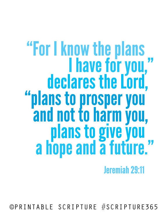 Jeremiah 29:11. 8x10. DIY. PDF. Printable Christian Poster. I Know the ...