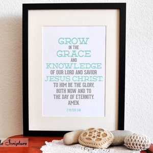 2 Peter 3:18. Grow in Grace. 8x10. DIY. Printable Christian Poster. PDF ...
